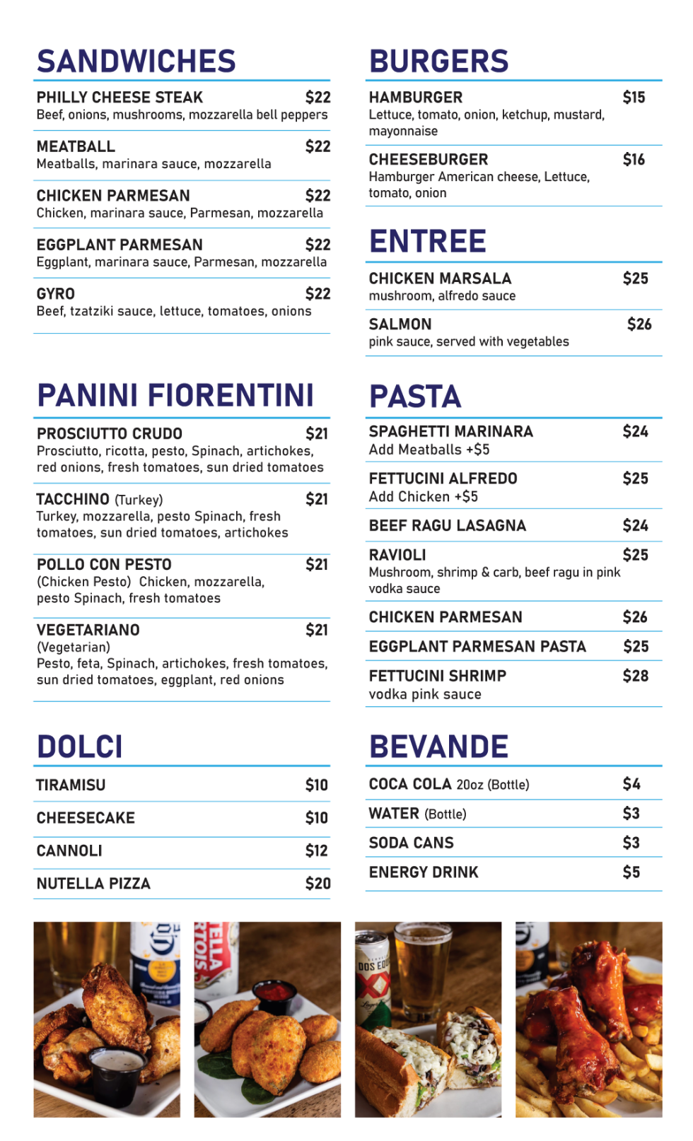 Casual Family Style Italian Restaurant | Pizza On 5th Menu